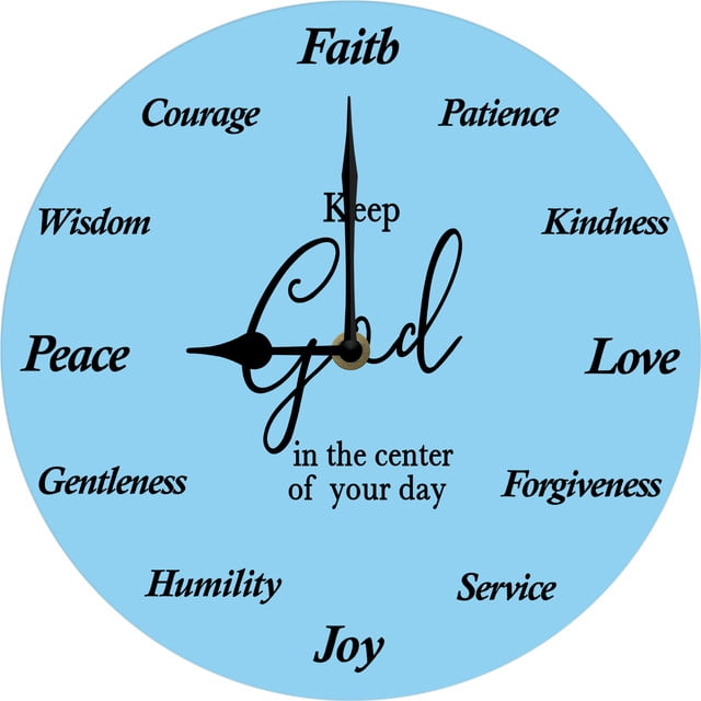 Christian Silent Non Ticking Wall Clock Put God First Inspirational ...