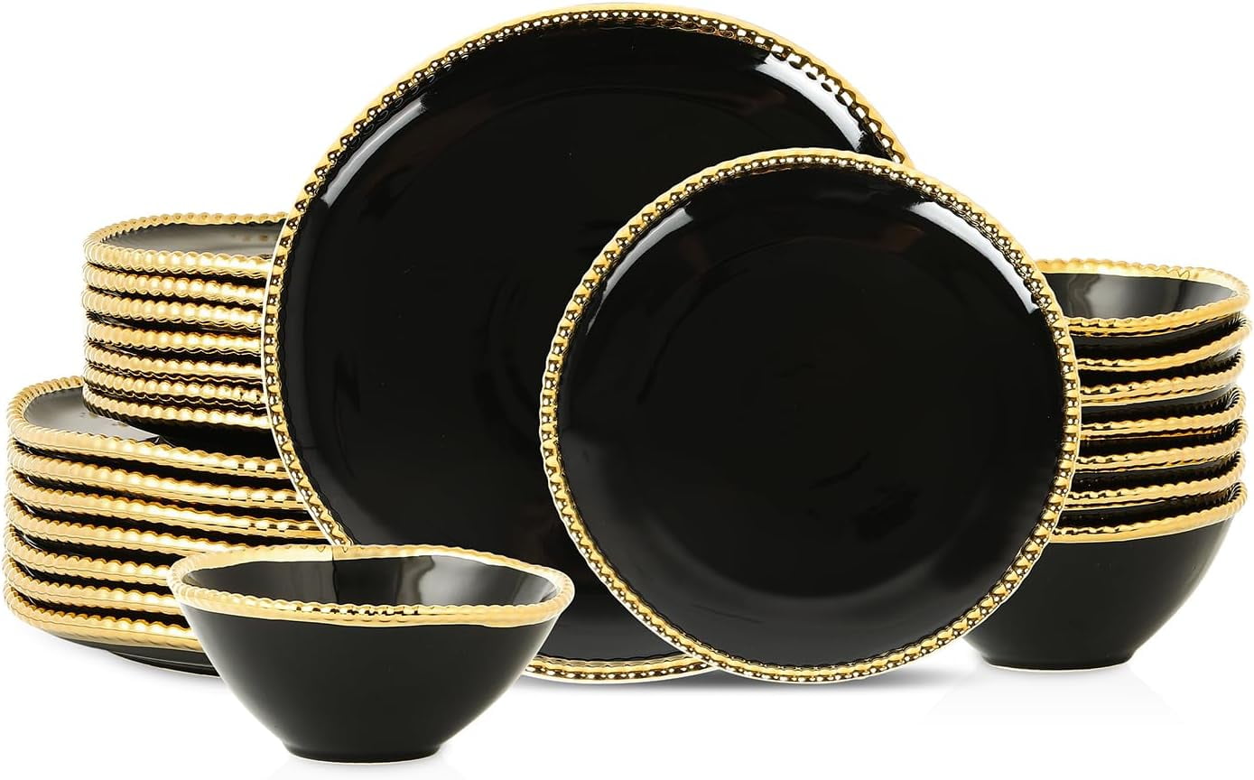 Christian Siriano Akoya Porcelain Dinnerware Set, 24-Piece - Dish Set ...