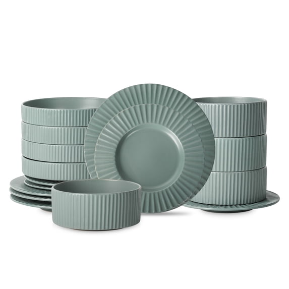 Christian Siriano Modern Lusso 16-Piece Dinnerware Set, Stoneware ...