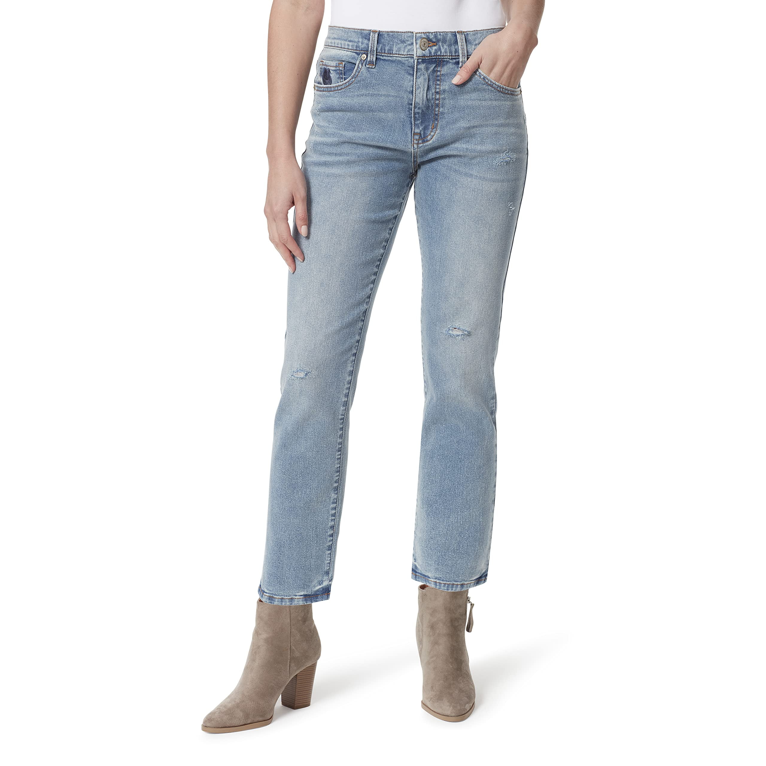 Christian Siriano x Gloria Vanderbilt Women's Miles High Rise Straight ...