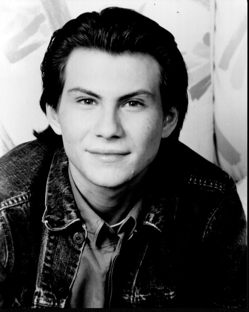 Christian Slater Headshot In Denim Jacket Black And White Photo Print ...