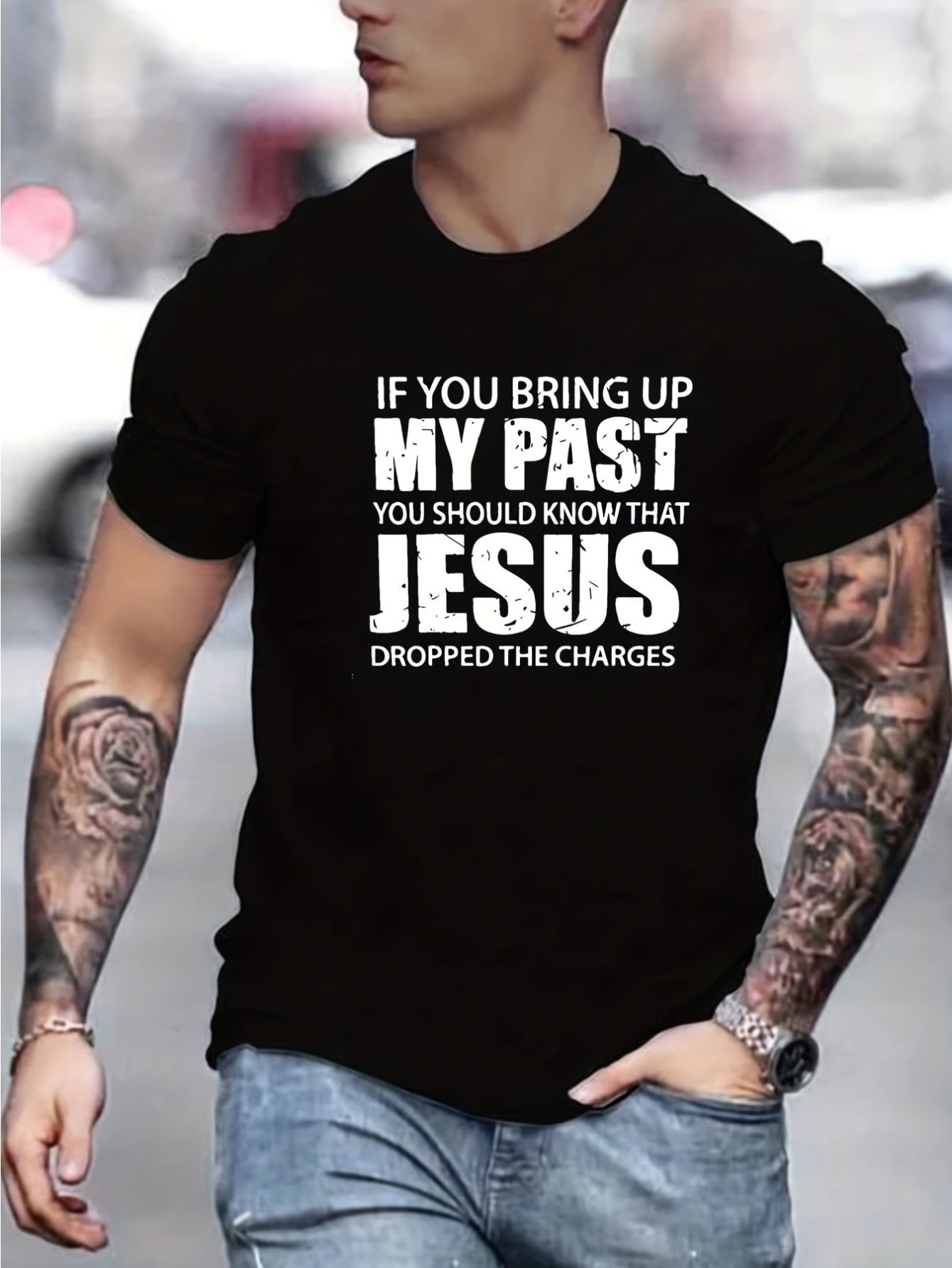 [Christian Slogan Tee] Comfy Christian Slogan Graphic Tee - Men's ...