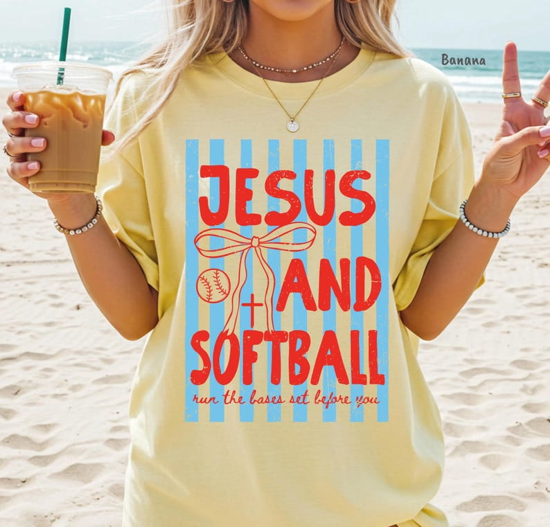 Christian Softball Mom Shirt: Comfort Colors Game Day Jesus and ...