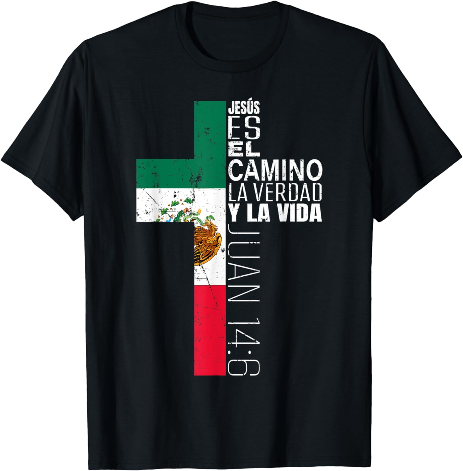 Christian Spanish Jesus Religious Bible Verse Mexican Flag T-Shirt ...