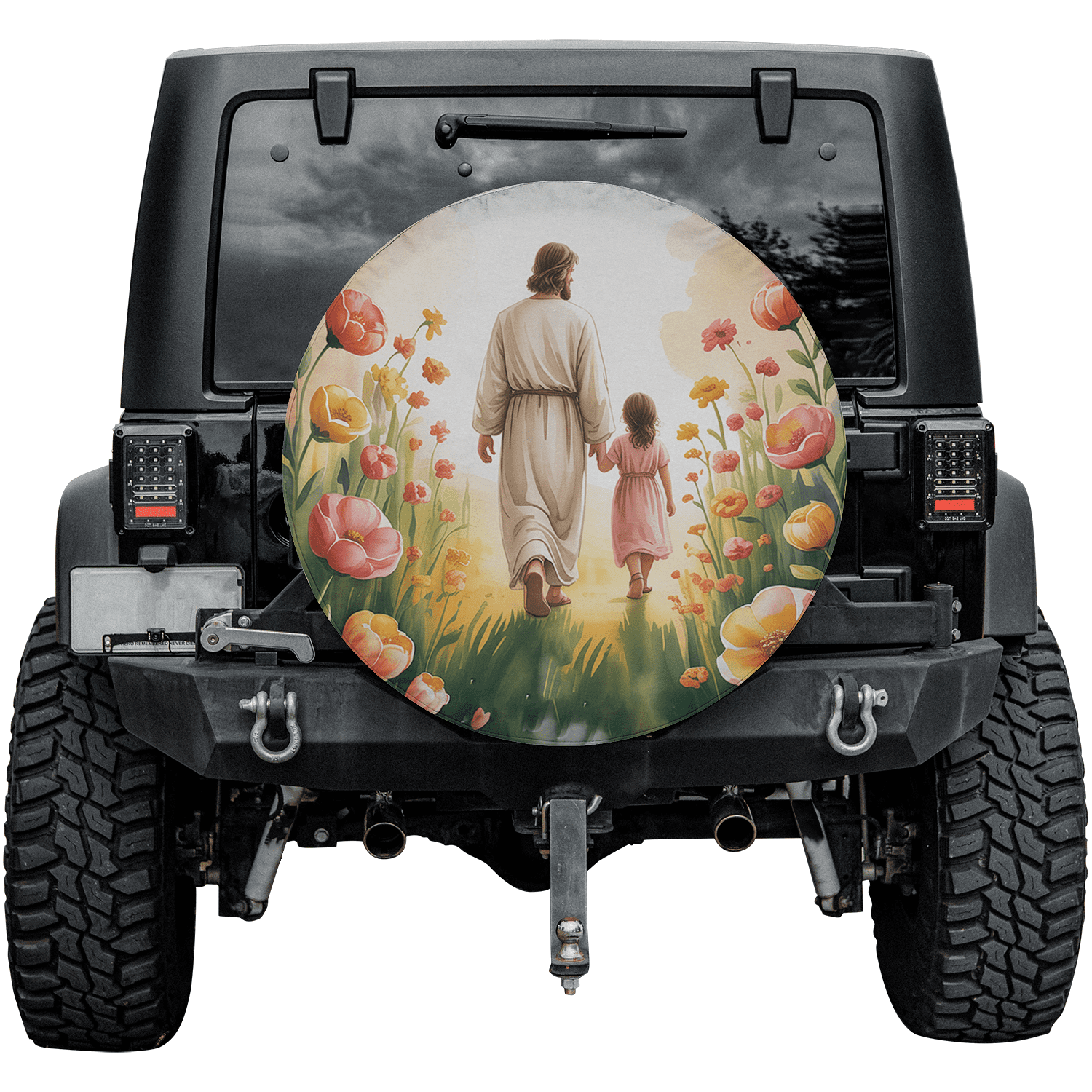 Christian Spare Tire Cover with Jesus and Little Girl Art – Waterproof ...
