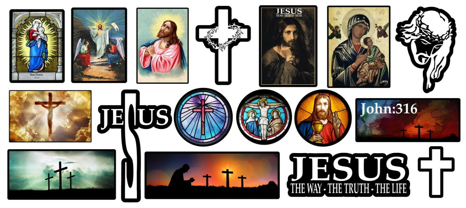 Christian Sticker Mega Pack Lot Jesus Christ Vinyl Decal Stickers 17 ...