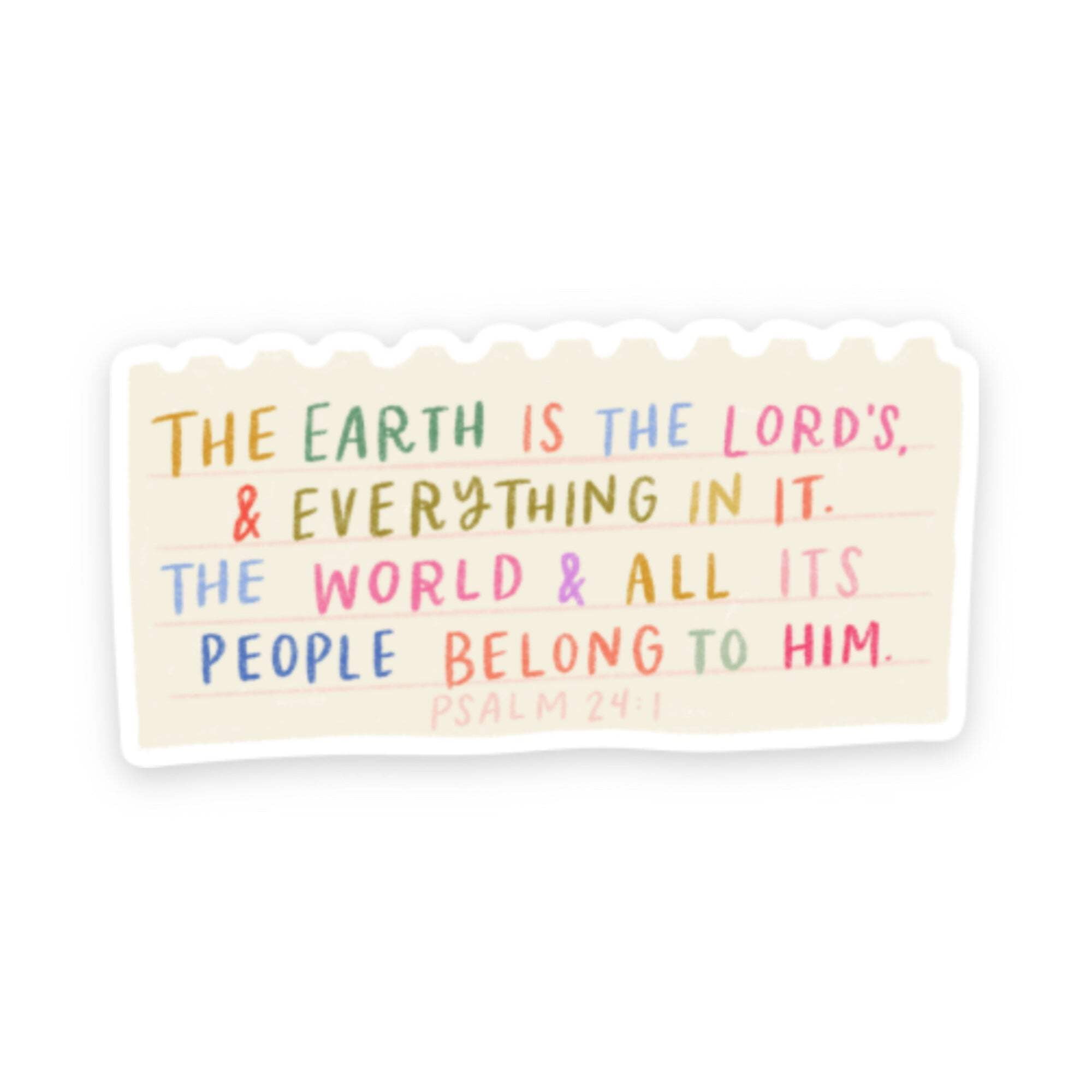 Christian Sticker | The Earth Is The Lord's | Psalm 24:1 - Walmart.com