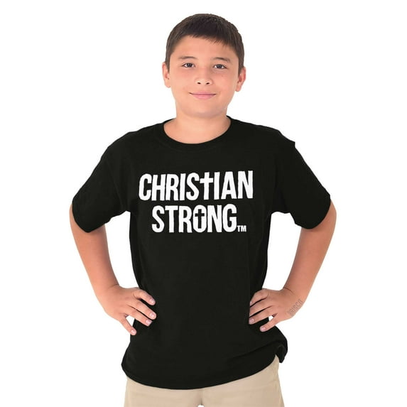 Christian Strong Religious Faith Crewneck T Shirts Boy Girl Teen Brisco ...