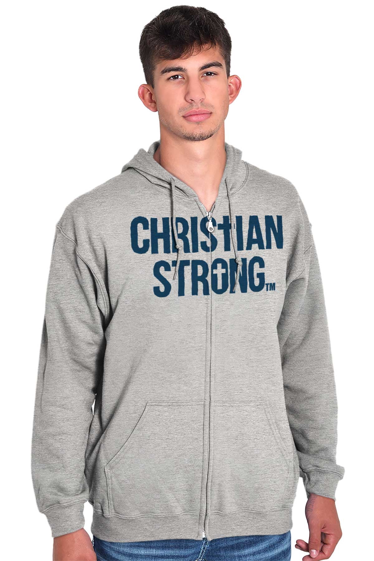 Christian Strong Religious Faith Unisex Plus Size Zip Hoodie Brisco ...