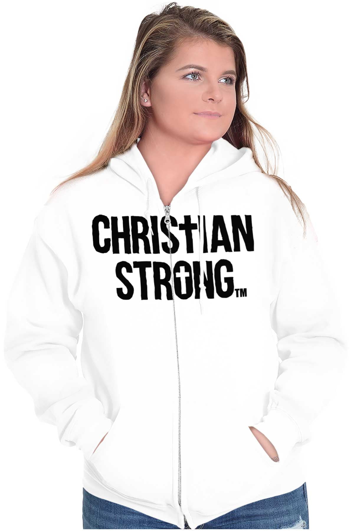 Christian Strong Religious Faith Zip Up Hoodie Men's Women's Brisco ...