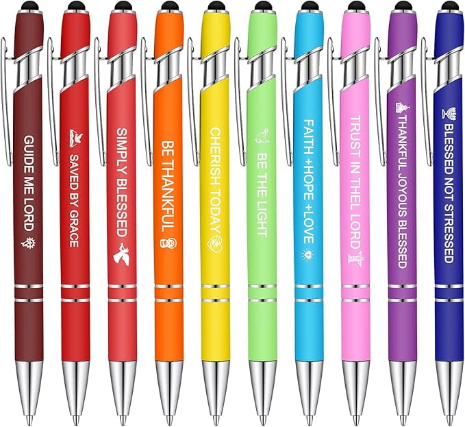 Christian Stylus Ballpoint Pens Bible Verse Pens Quotes Pens Office ...