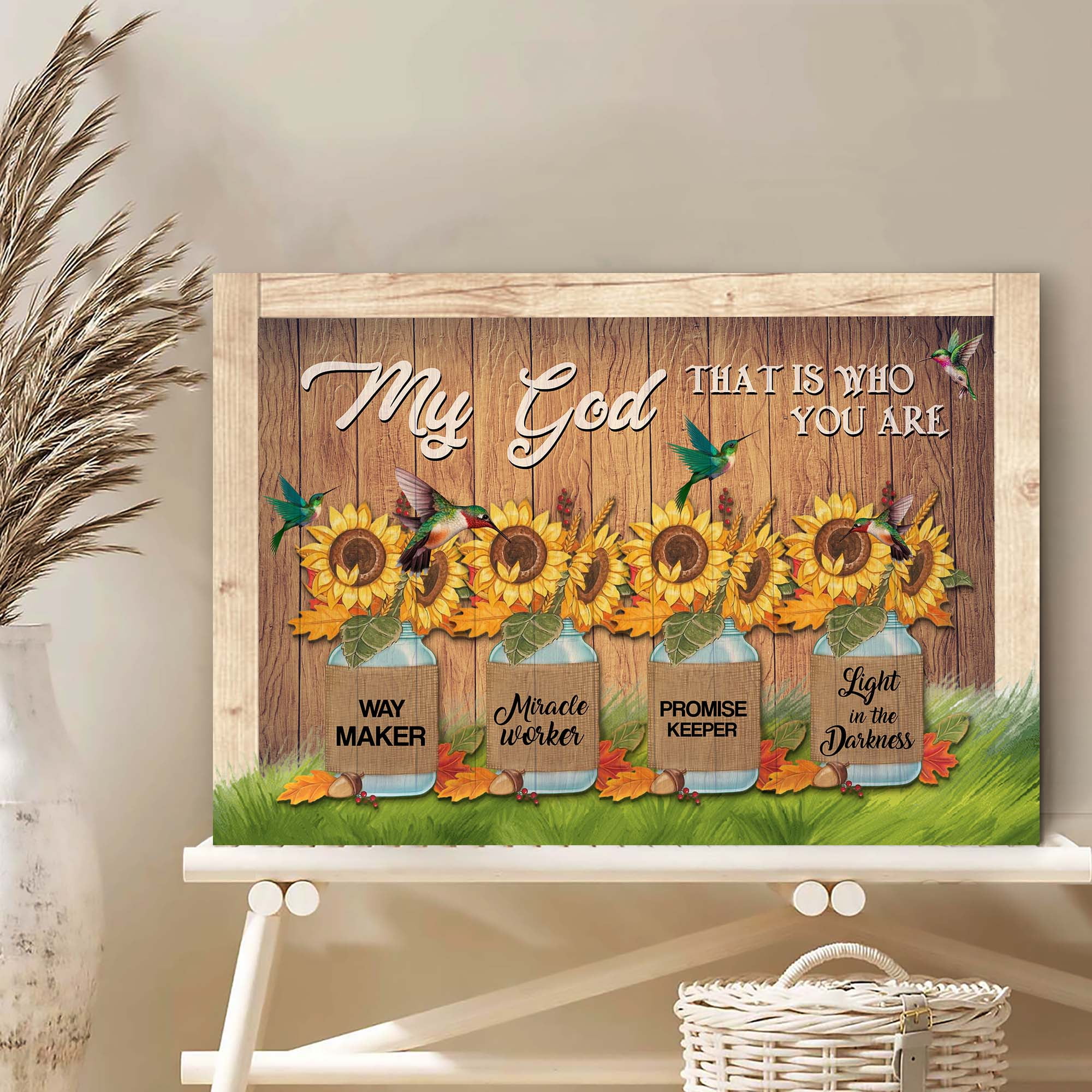 Christian Sunflower Canvas Wall Art – “My God, That Is Who You Are ...