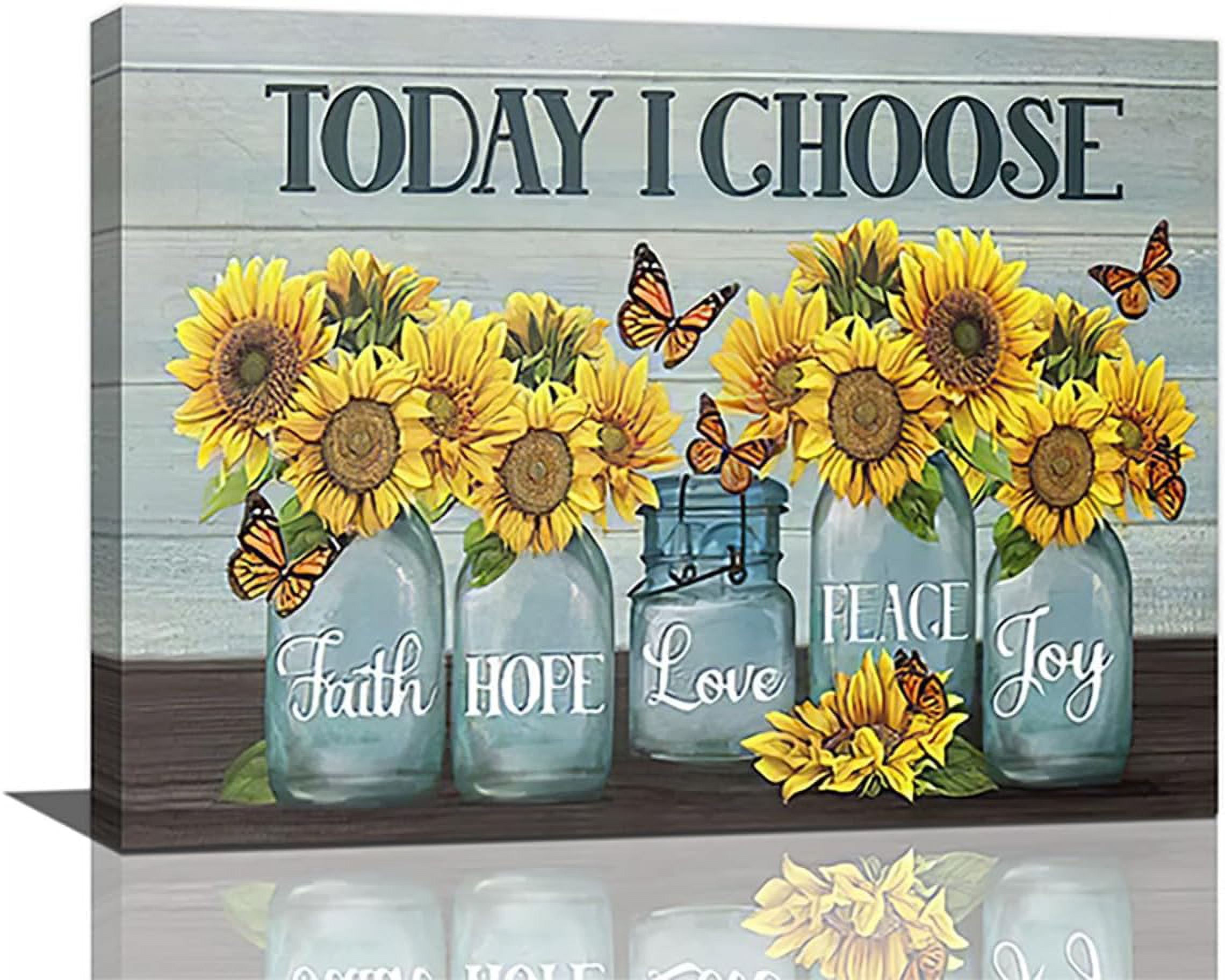 Christian Sunflower Wall Art Religious Sunflower Pictures Wall Decor ...