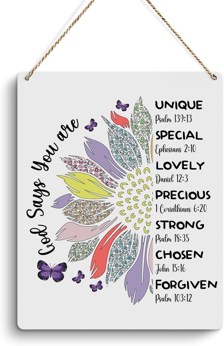 Christian Sunflower Wall Door, Sunflower God Says You Are Wood Plaque ...