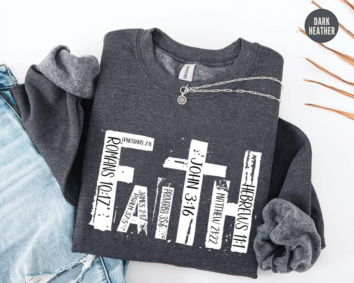 Christian Sweatshirt, Bible Verse T-Shirt, Religious Outfit, Retro ...