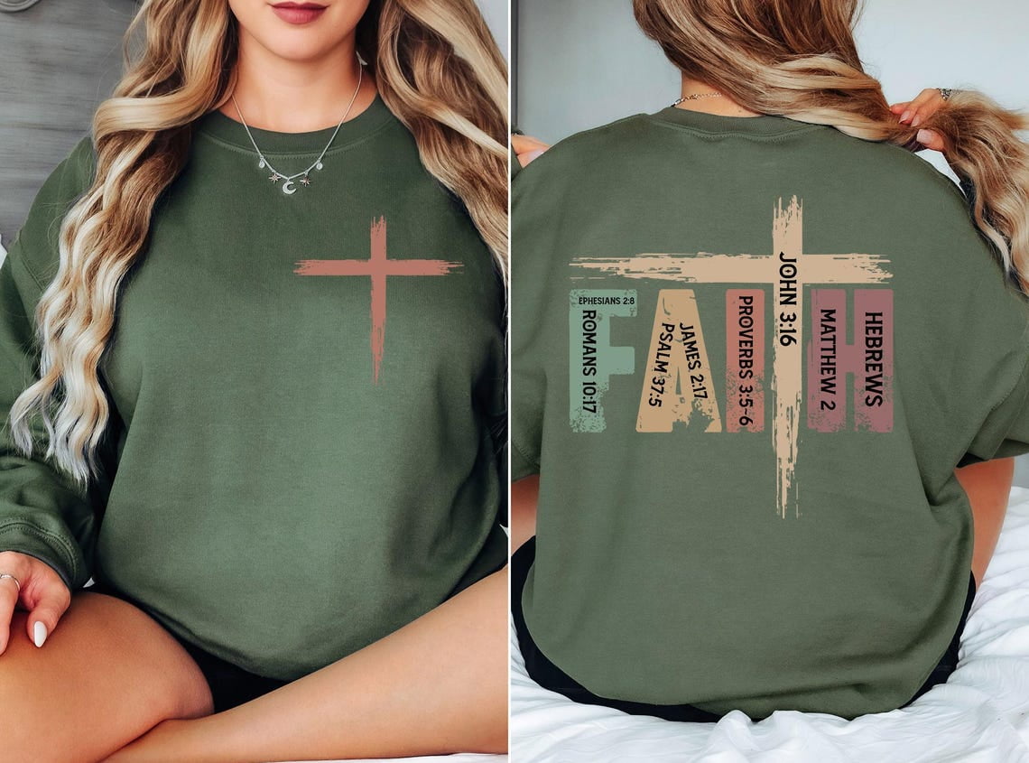 Christian Sweatshirt, Bible Verse T-Shirt, Religious Outfit, Retro ...