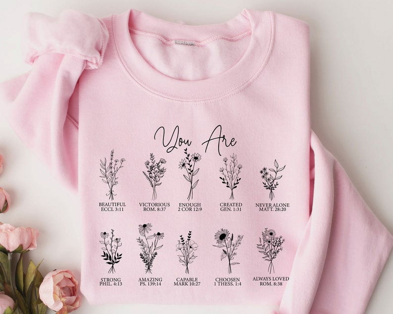 Christian Sweatshirt, Bible Verse Sweatshirt, Wildflowers Hoodie ...