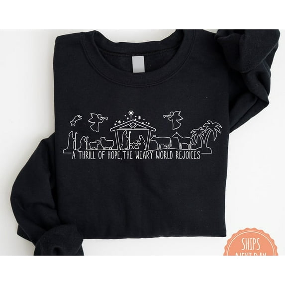 Christian Sweatshirt - Nativity Scene Sweater - True Story Nativity ...