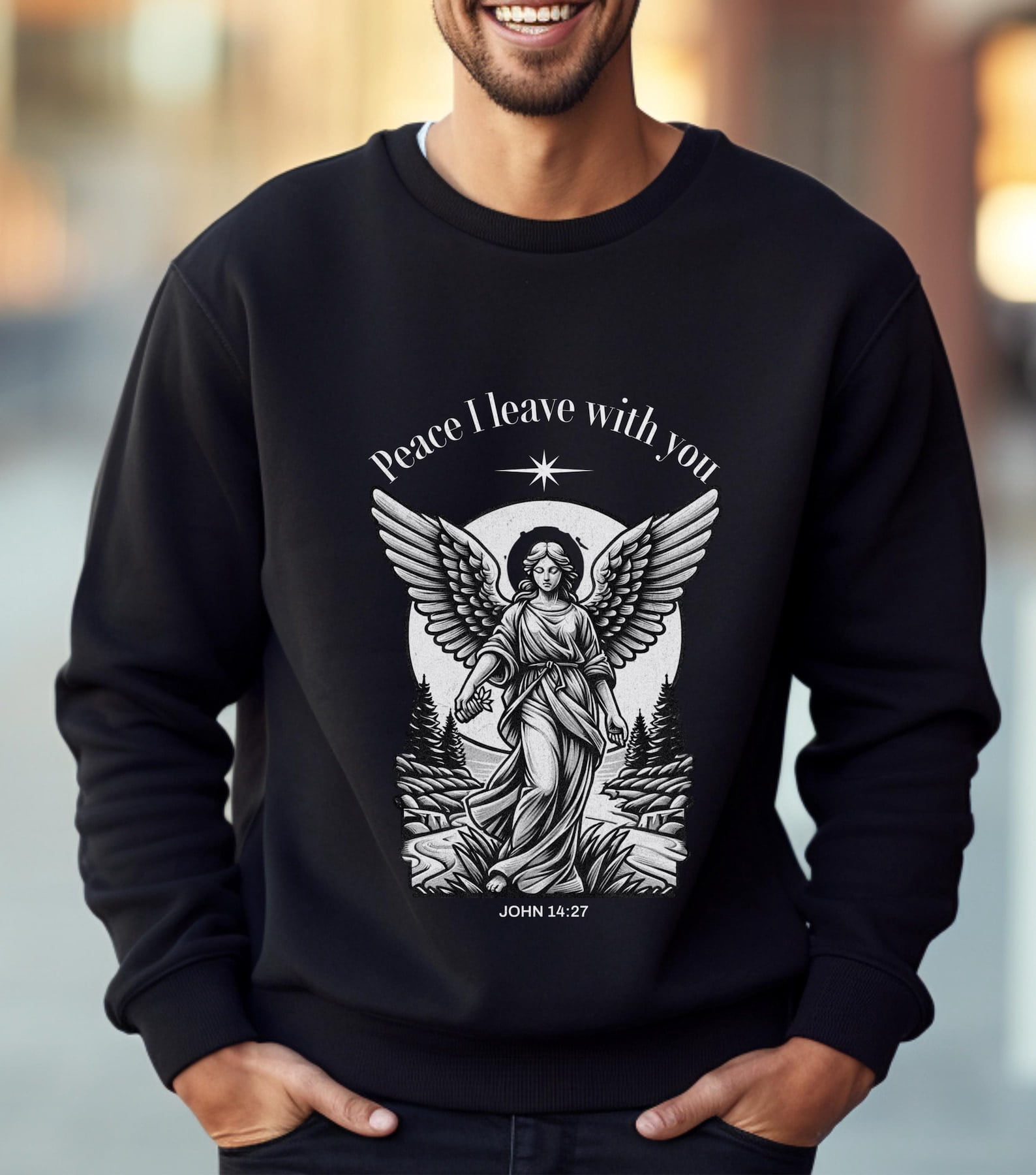 Christian Sweatshirt Peace I Leave With You John 14:27 Faith Jesus ...