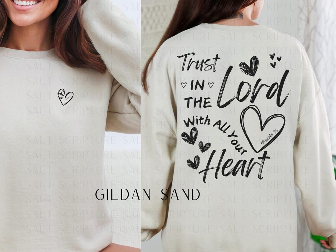 Christian Sweatshirt, Words on Back Shirt, Faith Shirt, Doodle Bible ...