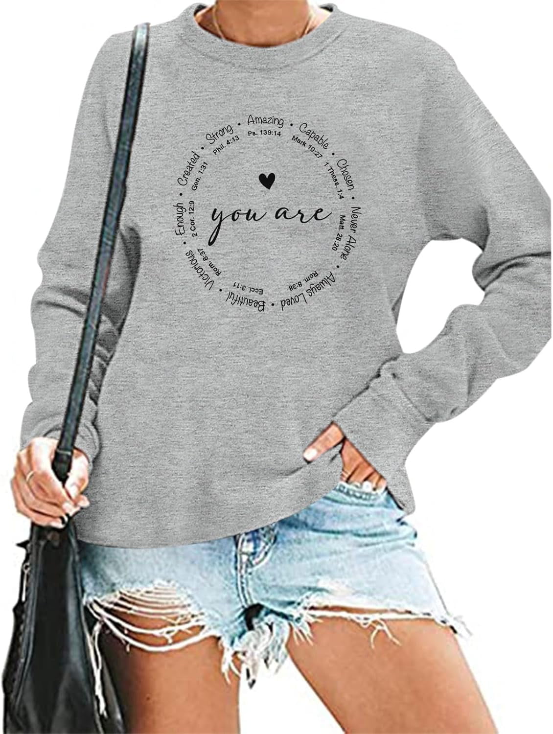 Christian Sweatshirts for Women Faith Jesus You Are Enough Inspirational Shirts Blessed Saying ...