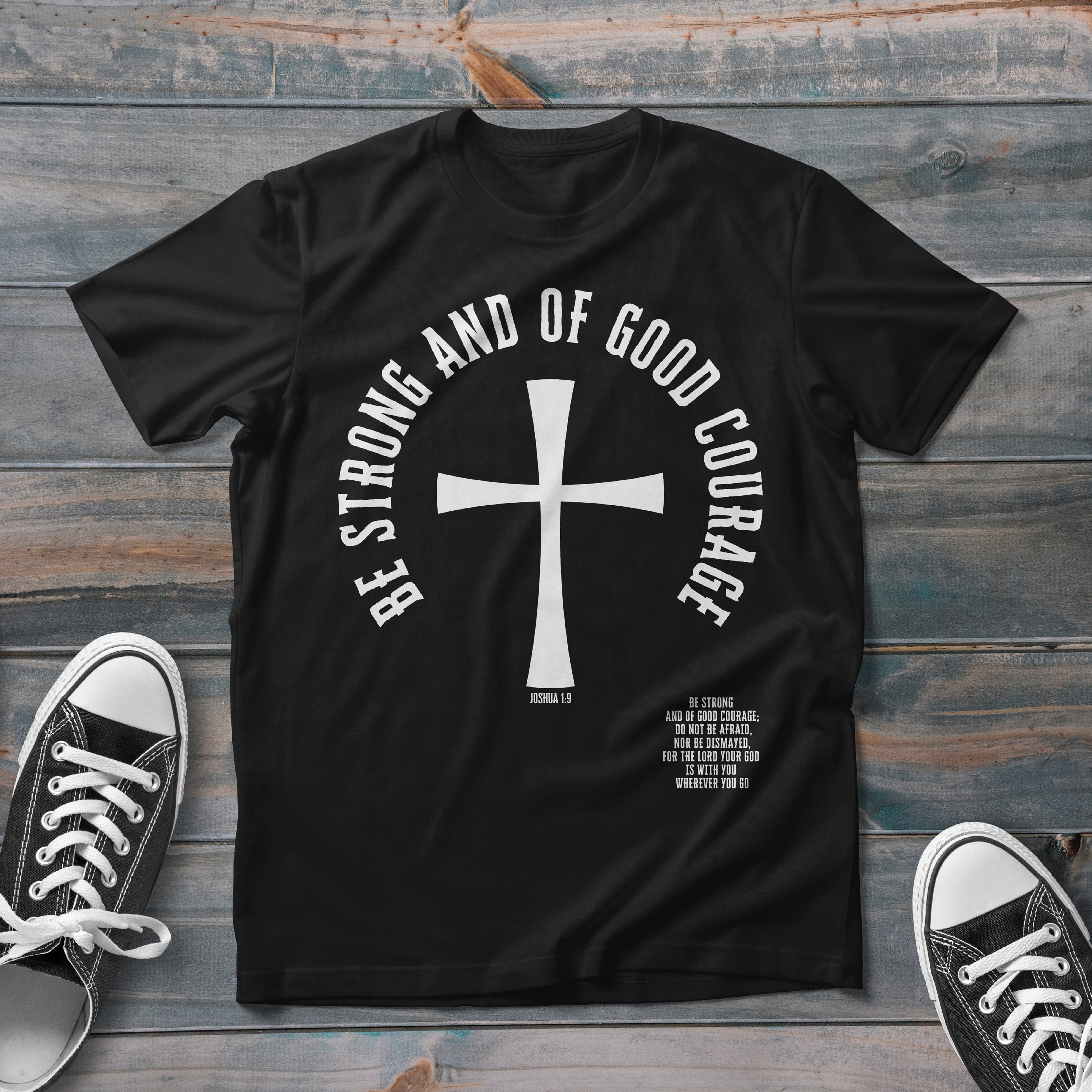 Christian T-Shirt, Armor of God Shirt, Joshua 1, Be Strong And Of Good ...