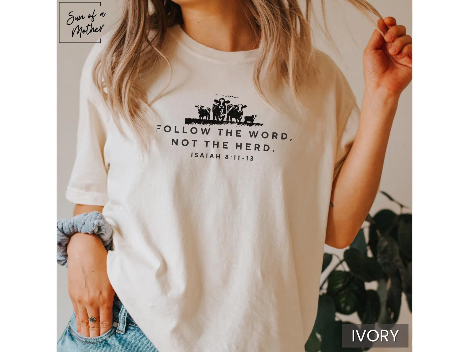 Christian T-Shirt: "FOLLOW THE WORD, NOT THE HERD" (Isaiah 8:11-13) - Confessing Faith ...