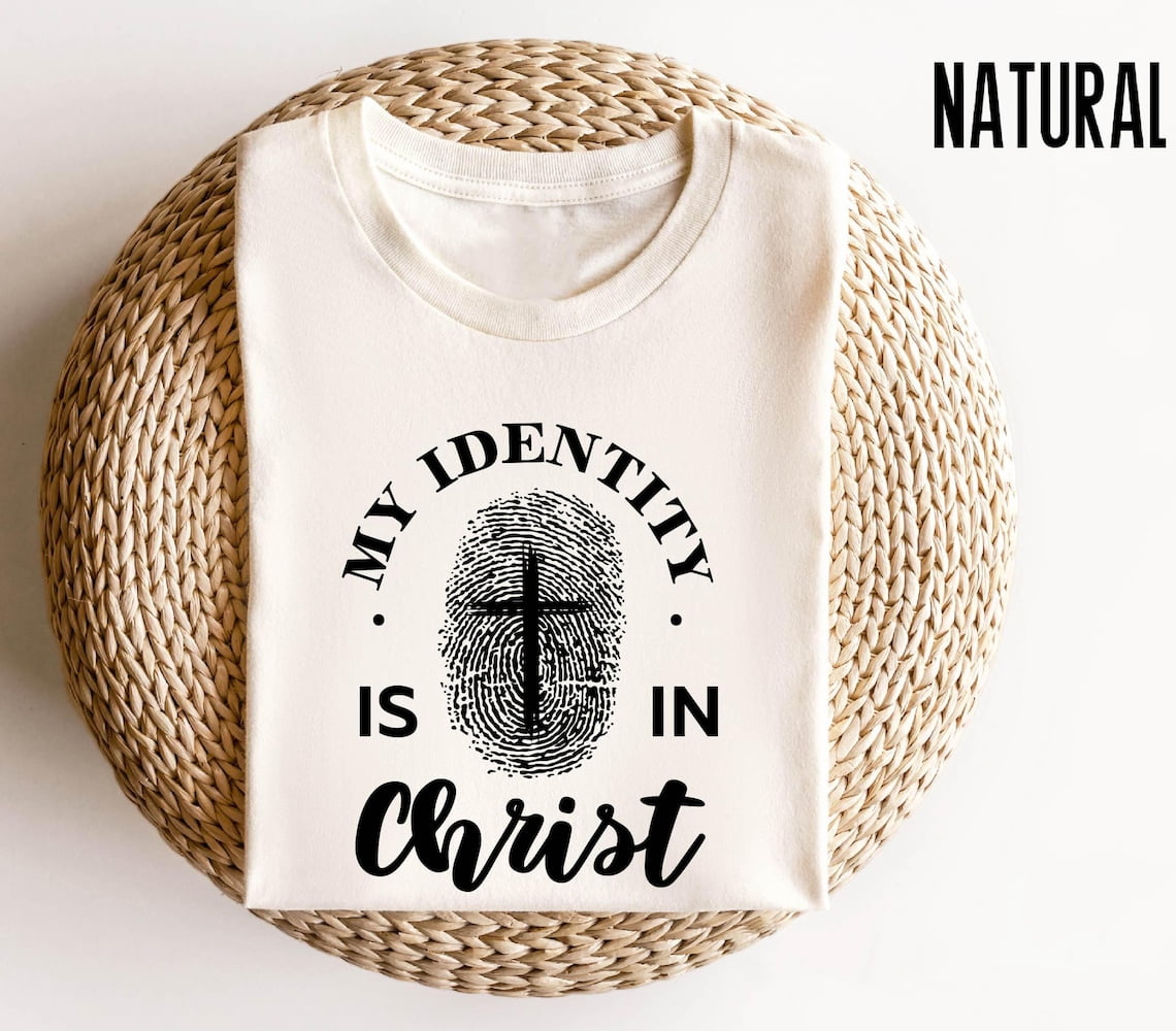 Christian T-Shirt: Fingerprint Cross, My Identity Is In Christ ...