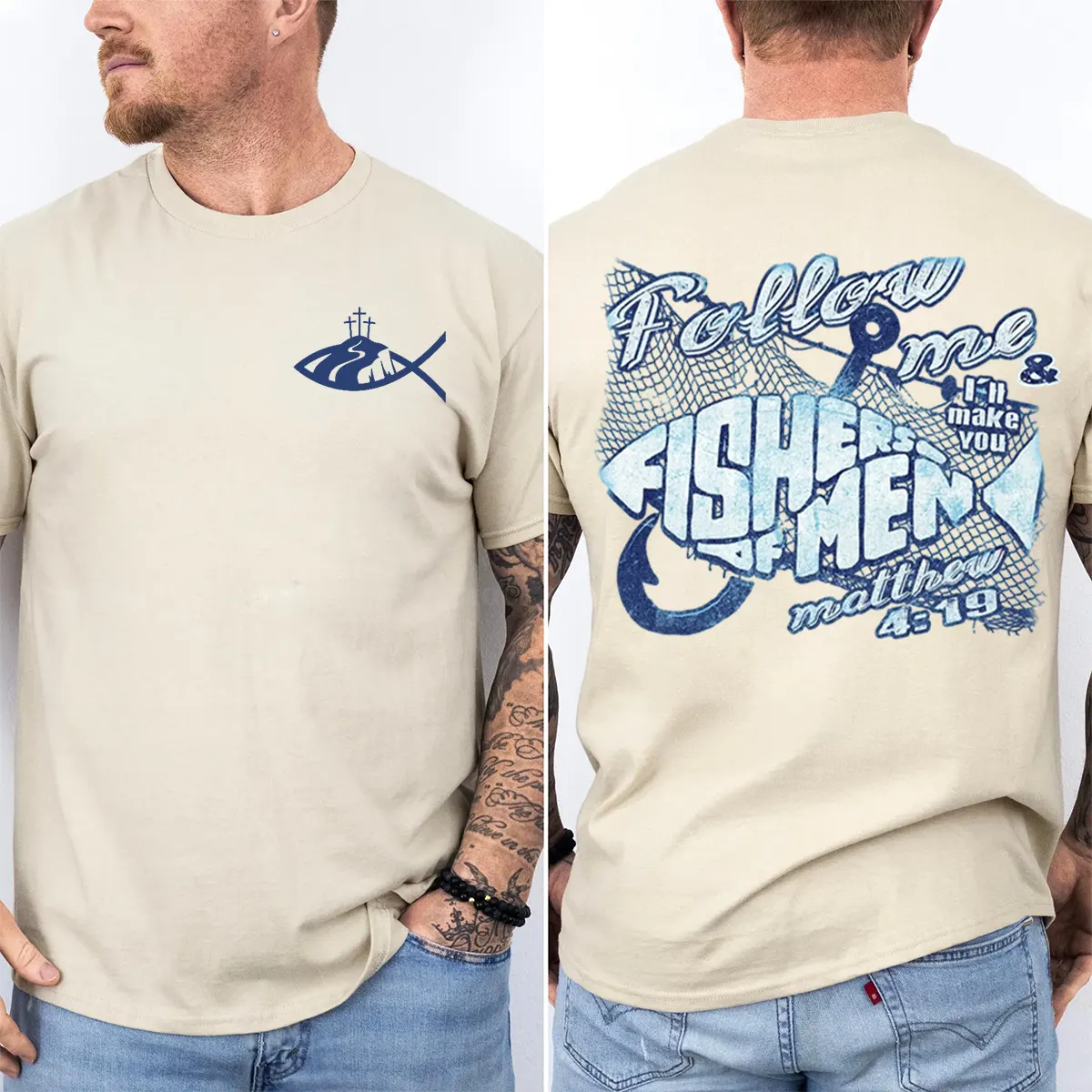 Christian T-Shirt – 'Follow Me and I Will Make You Fishers of Men ...