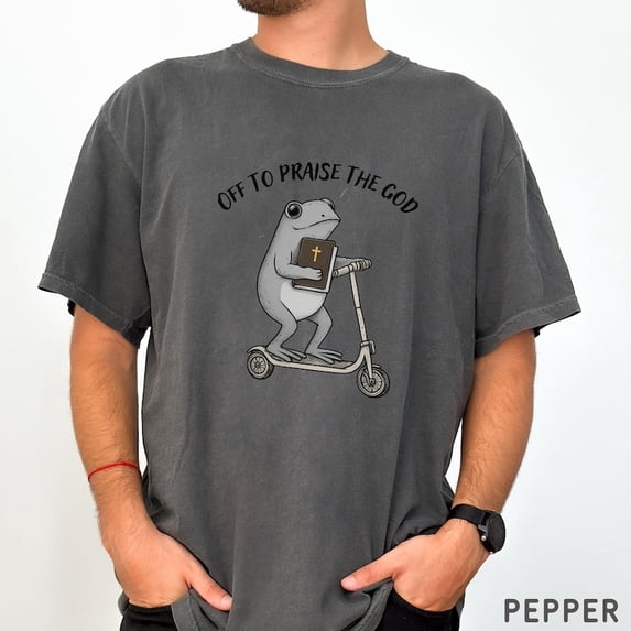 Christian T-Shirt, Frog Off To Praise The God, Bible Study Shirt, Jesus ...