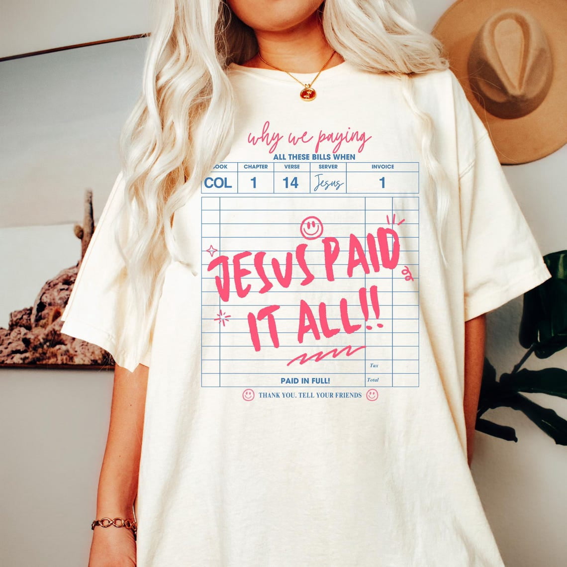 Christian T-Shirt: Jesus Paid It All, Bible Verse All Size S-5Xl ...