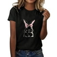 Christian T Shirts for Women Cute Bunny Print Crew Neck Short Sleeves ...