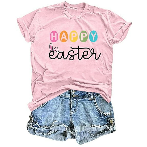 Christian T Shirts for Women Fashion Alphabet Print Round Neck Short ...