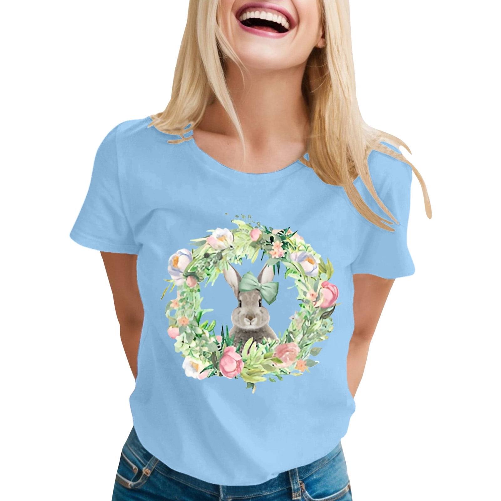 Christian T Shirts for Women Letter Print Crew Neck Short Sleeve ...