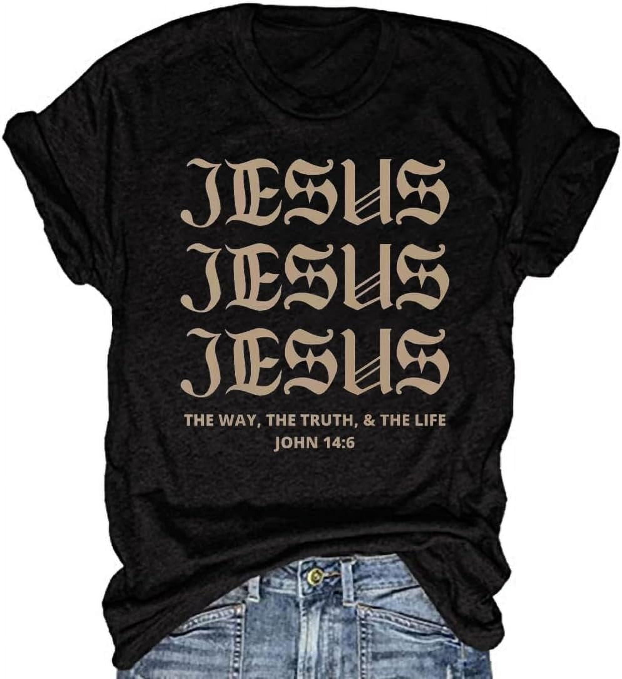 Christian T Shirts for Women Short Sleeve Bible Verse Jesus Shirt ...