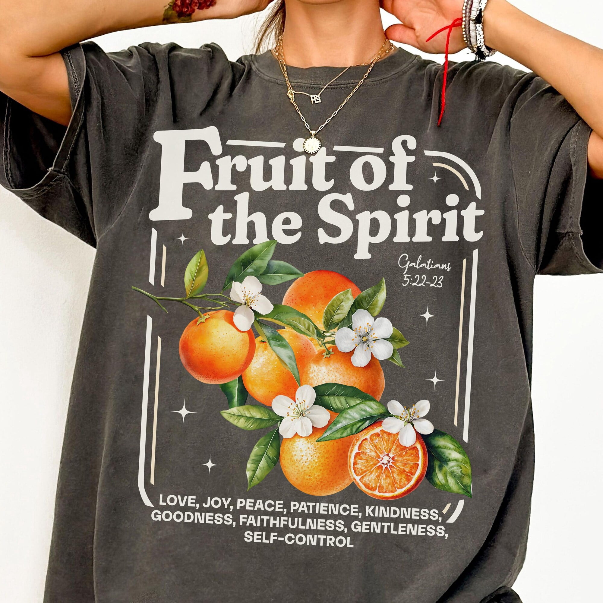 Christian TShirt Unisex GarmentDyed Tee Fruit of The Spirit Oranges Tee ...