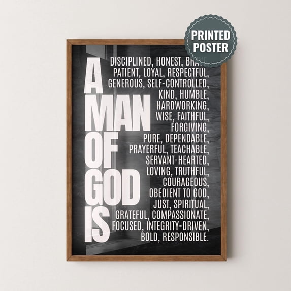 Christian Teen Boy Wall Art With Scripture Black Bible Verse Poster For ...