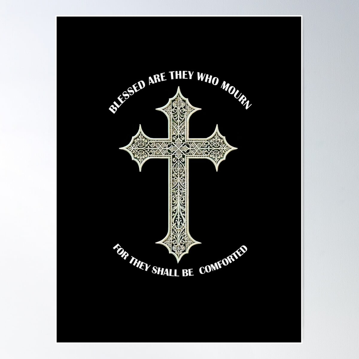 Christian Theme - White Lace Cross With Inspirational Scripture ...