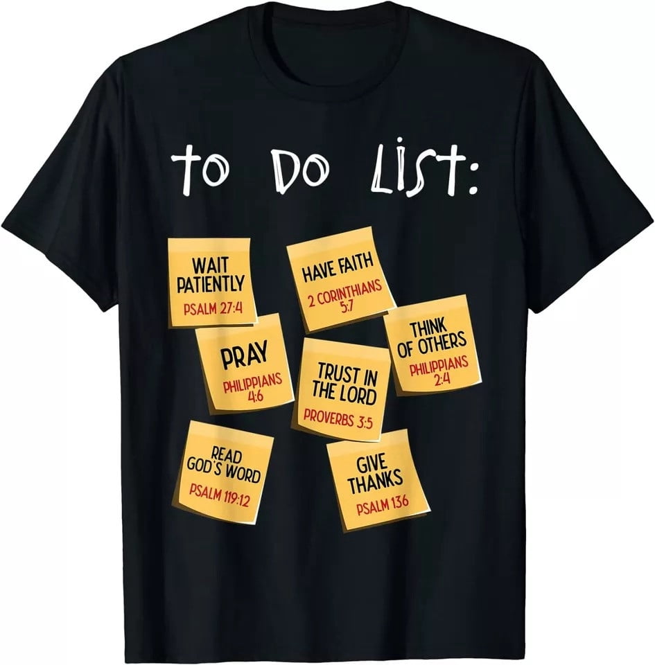 Christian To Do List Christian Planner Design T-Shirt - Walmart.com