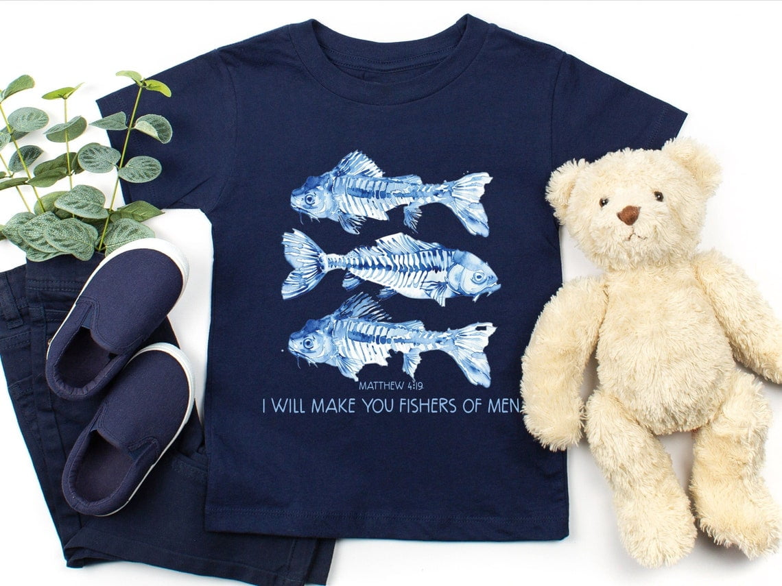 Christian Tshirts, Bible Verse Shirt, Kids Fishing Shirt, Follower ...