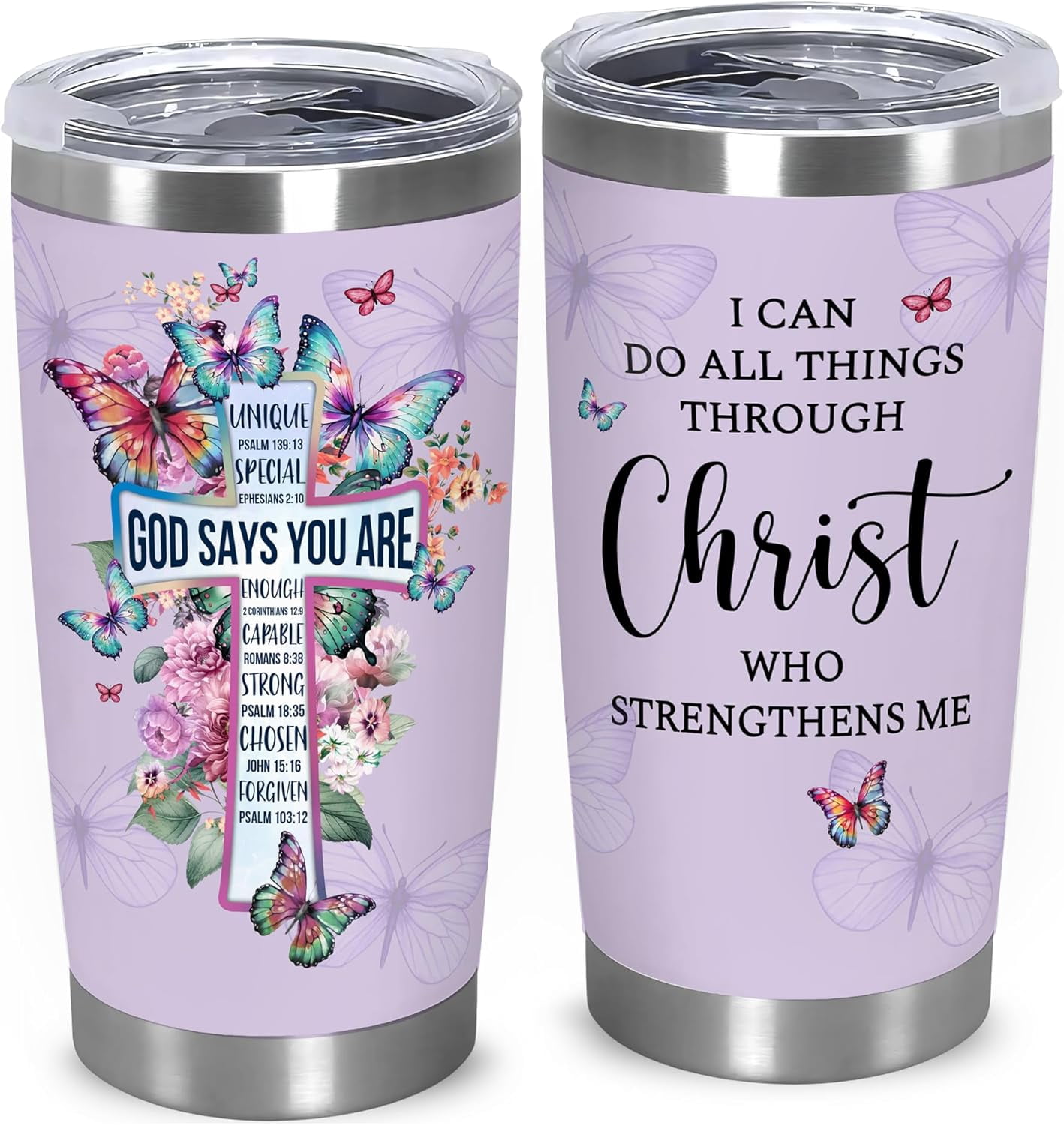 Christian Tumblers for Women, Bible Verse Cup with Scripture and ...