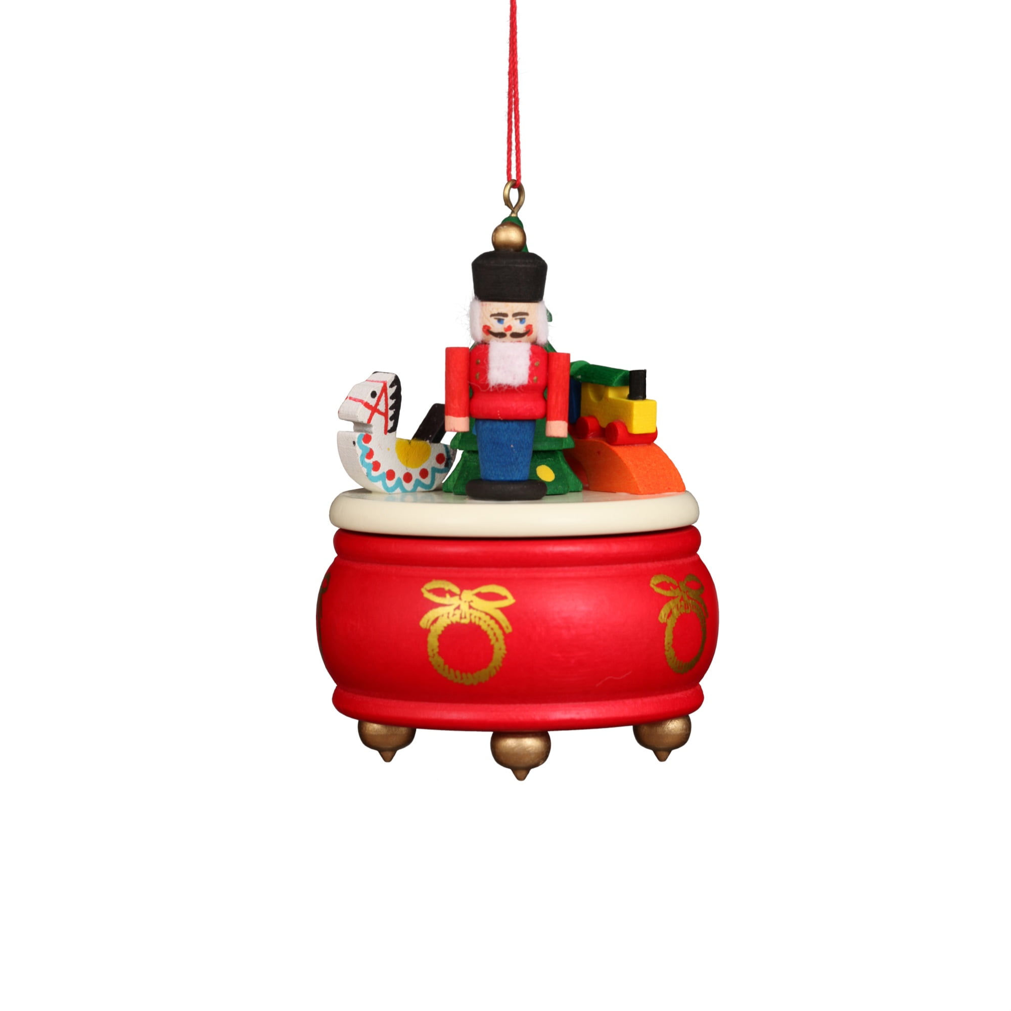 Christian Ulbricht Ornament - Red Music Box With Nutcracker - Walmart.com