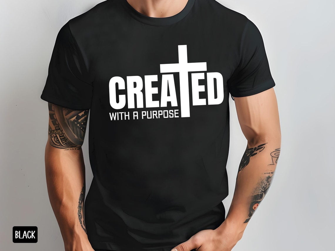 Christian Unisex Tee, Purposeful Faith Shirt, Religious Men's Tshirt ...