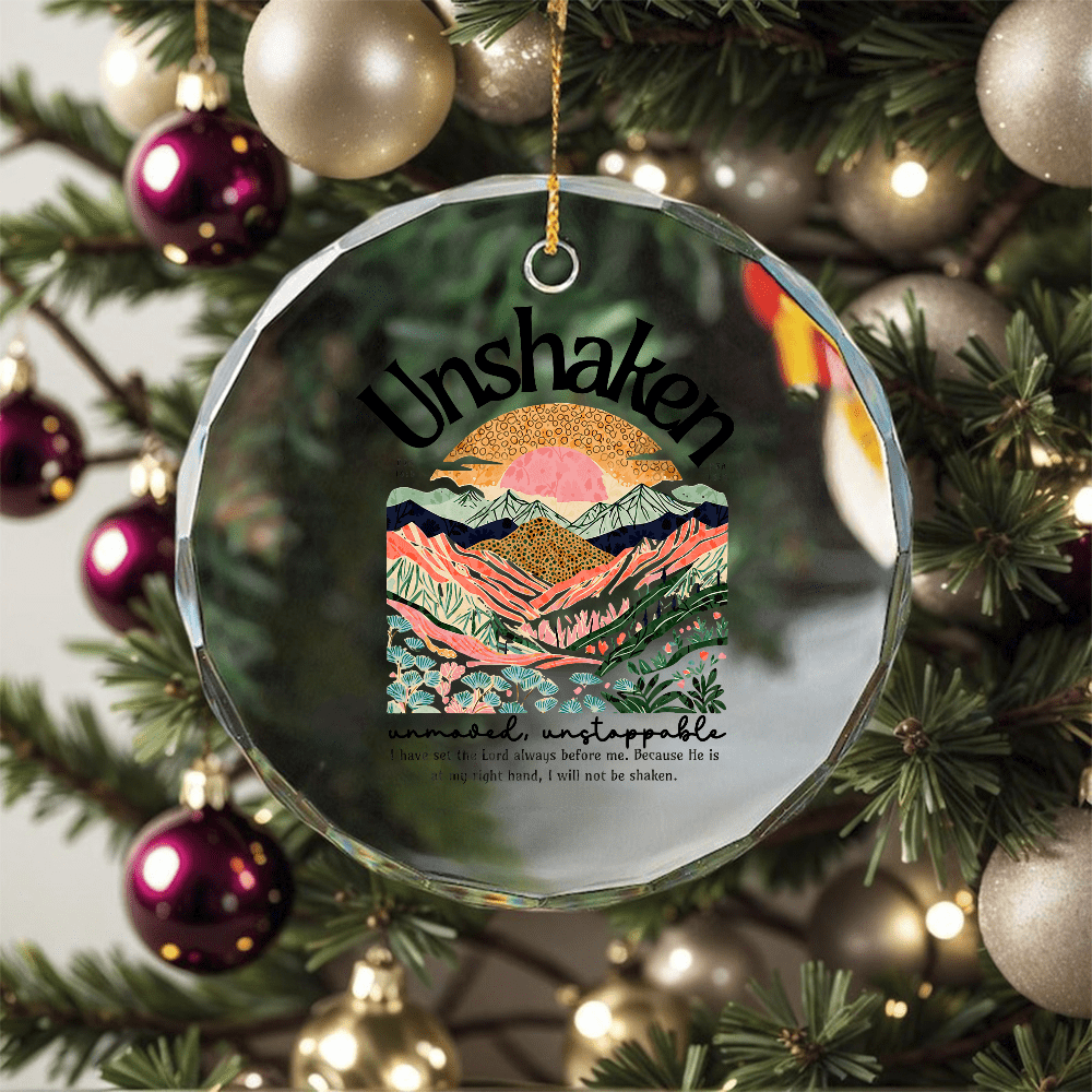 Christian Unshaken Unmoved Psalm 168 Bible Verse Faith Ornament, Home ...