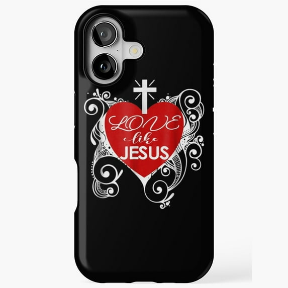 Christian Valentine Heart Love Like Jesus Art iPhone Case 17 11 12 13 ...