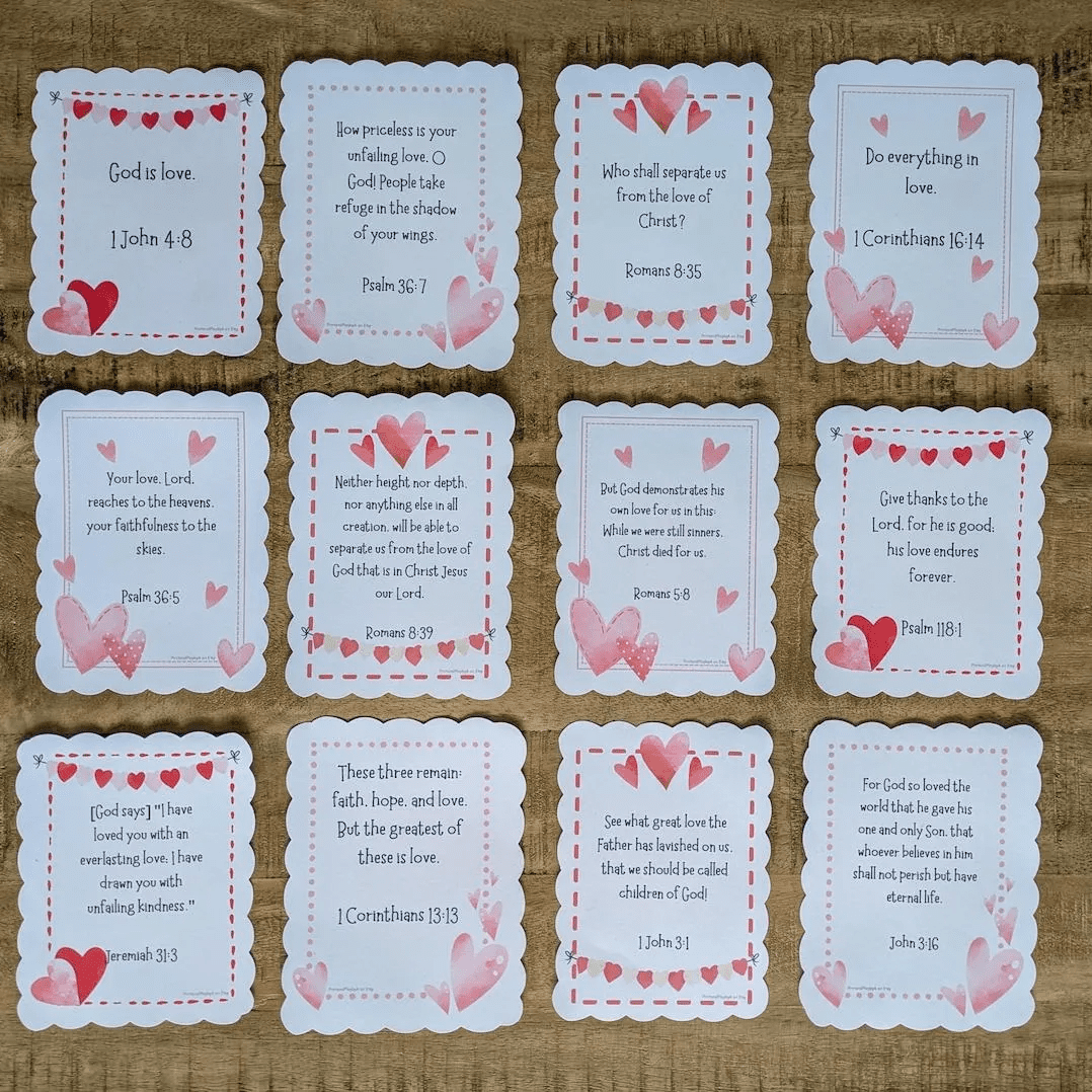 Christian Valentine's Day Scripture Card Collection, Valentine's ...