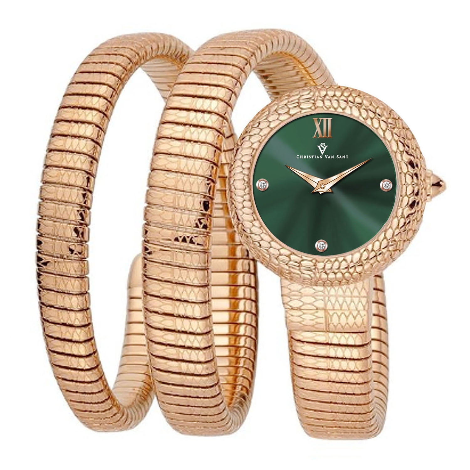 Christian Van Sant Women's Naga Green Dial Watch - CV0895 - Walmart.com