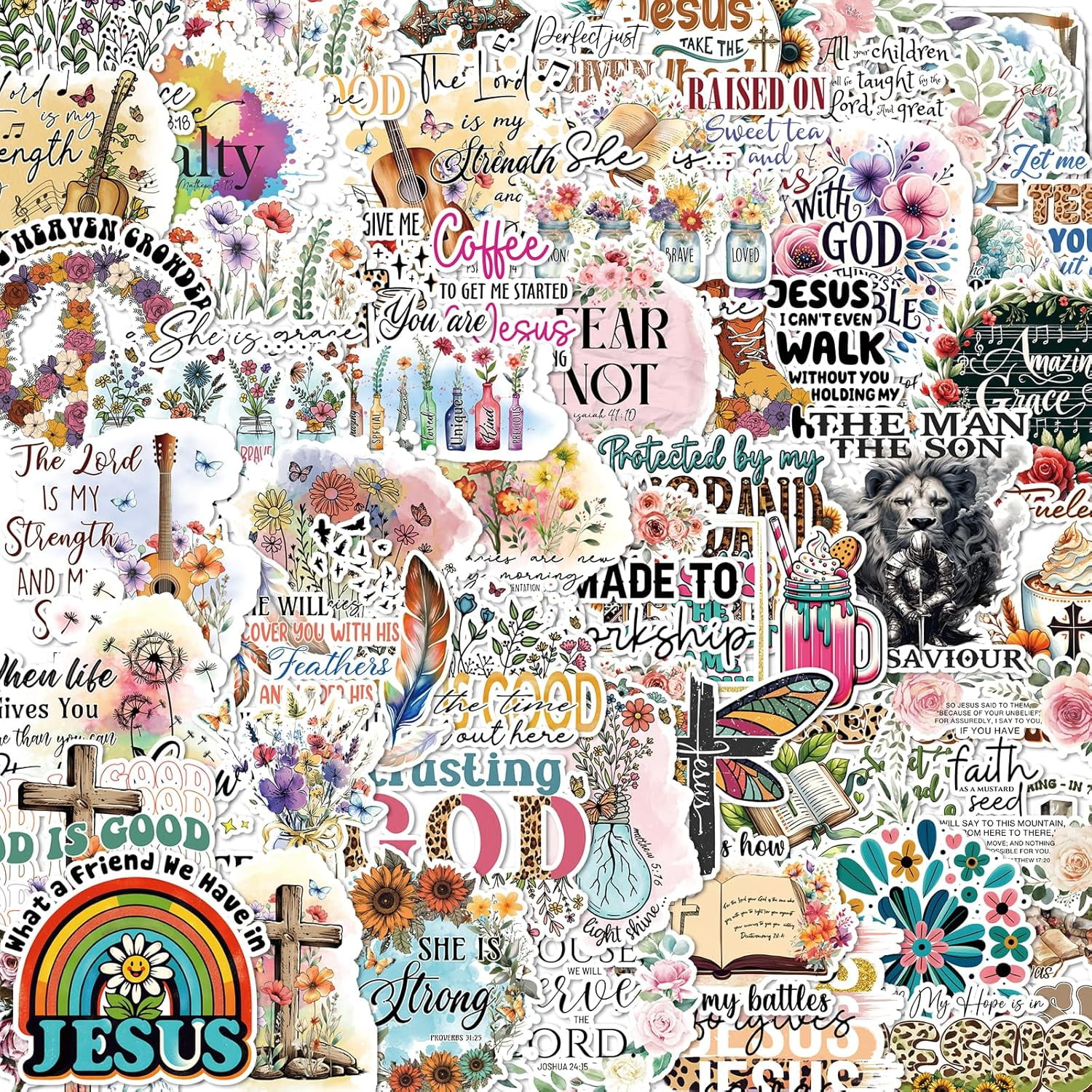 Christian Verse Stickers - 100 count Religious Scripture Stickers ...