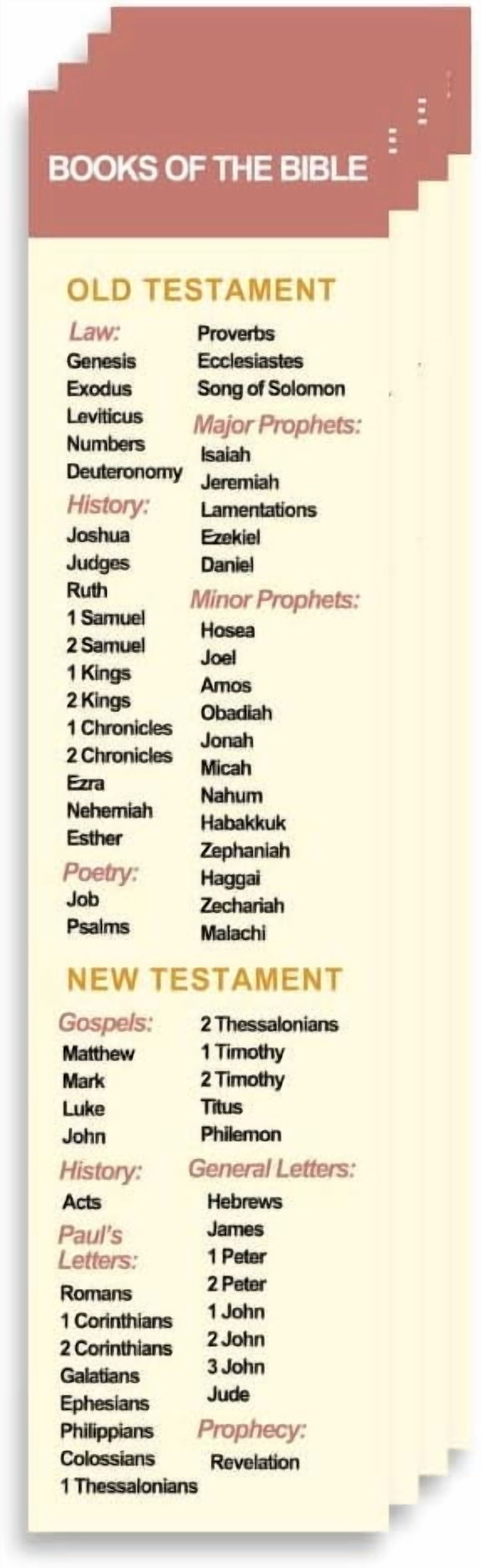 Christian Verses Bookmark | Page Marker Divider | Books of The Bible ...