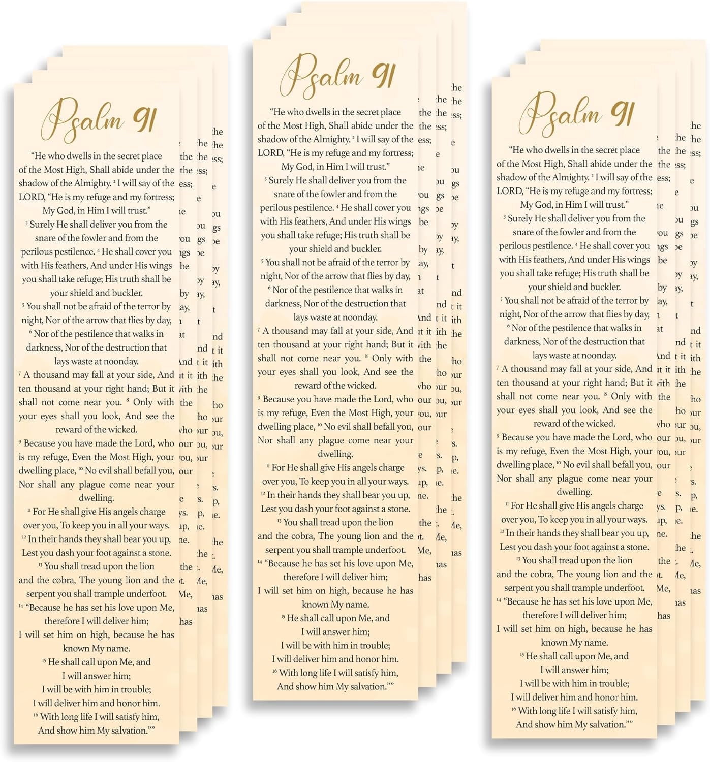 Christian Verses Bookmark | Page Marker Divider | Psalm 91 (Pack of 12 ...